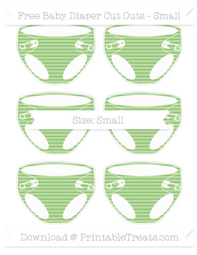 Pistachio Green Horizontal Striped Small Baby Diaper Cut Outs ...