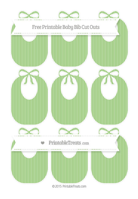 Pistachio Green Thin Striped Pattern Small Baby Bib Cut Outs ...