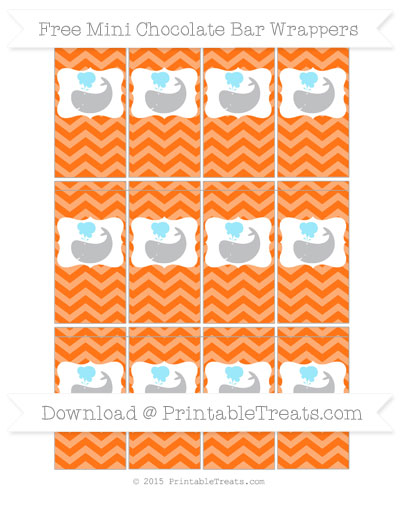 Pumpkin Orange Chevron Whale Mini Chocolate Bar Wrappers — Printable ...