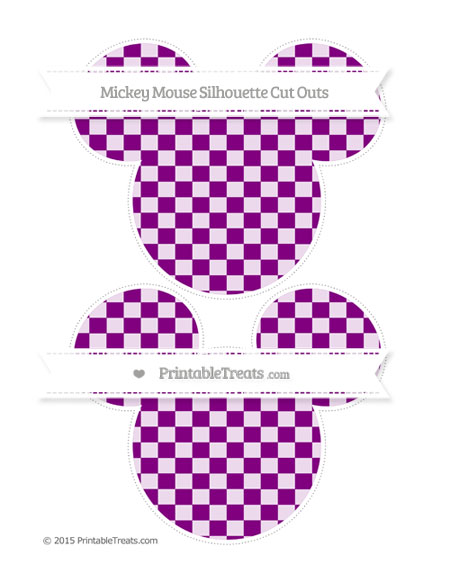 Purple Checker Pattern Large Mickey Mouse Silhouette Cut Outs ...