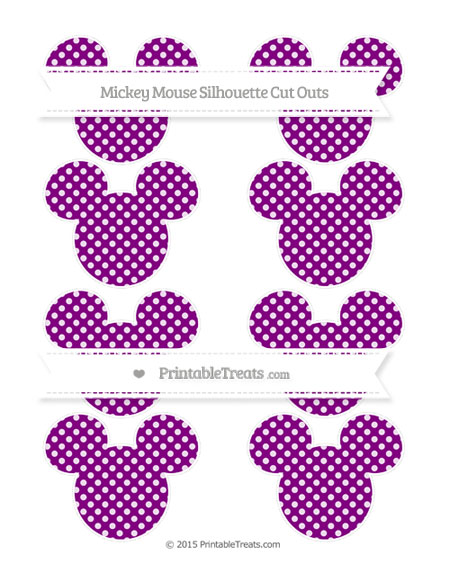 Purple Dotted Pattern Small Mickey Mouse Silhouette Cut Outs ...