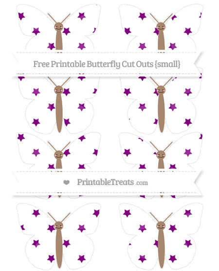 Free Purple Star Pattern Small Smiley Butterfly Cut Outs — Printable ...