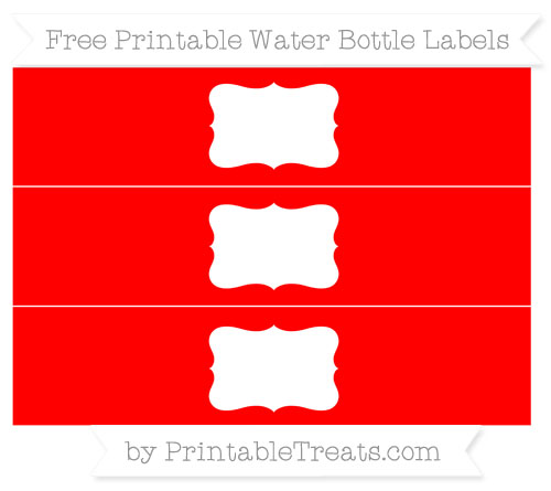 Red DIY Water Bottle Labels — Printable Treats.com