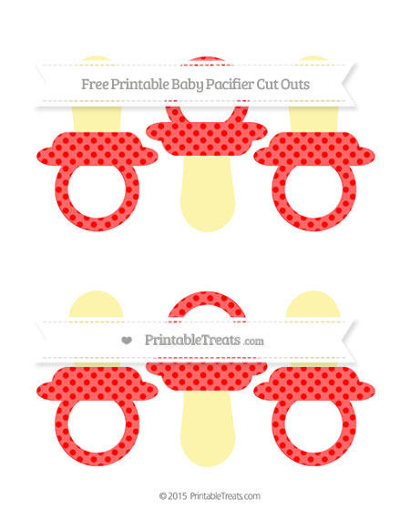 Red Polka Dot Small Baby Pacifier Cut Outs — Printable Treats.com