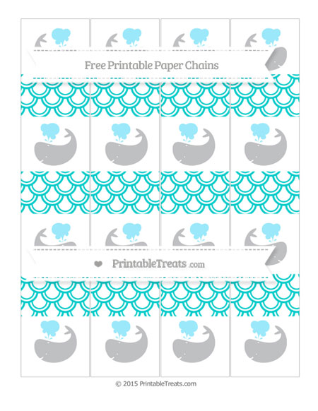 Free Robin Egg Blue Fish Scale Pattern Whale Paper Chains — Printable ...