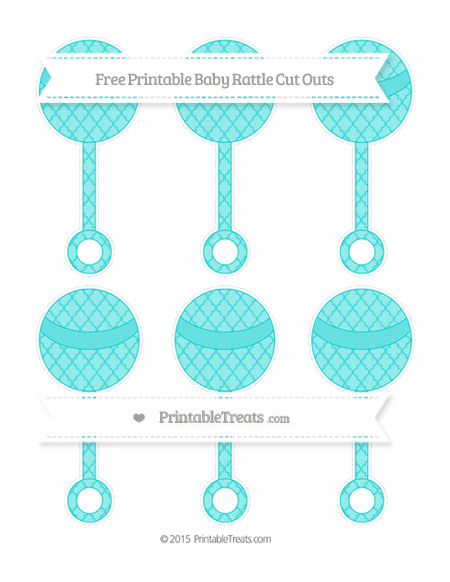 Robin Egg Blue Moroccan Tile Medium Baby Rattle Cut Outs — Printable ...
