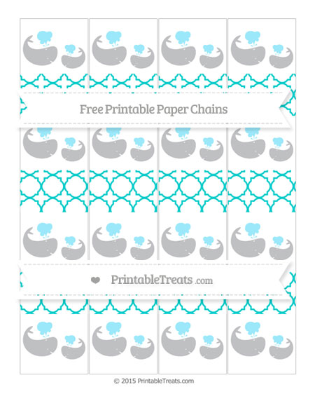 Free Robin Egg Blue Quatrefoil Pattern Baby Whale Paper Chains ...