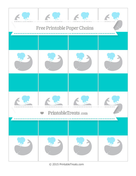 Free Robin Egg Blue Whale Paper Chains — Printable Treats.com