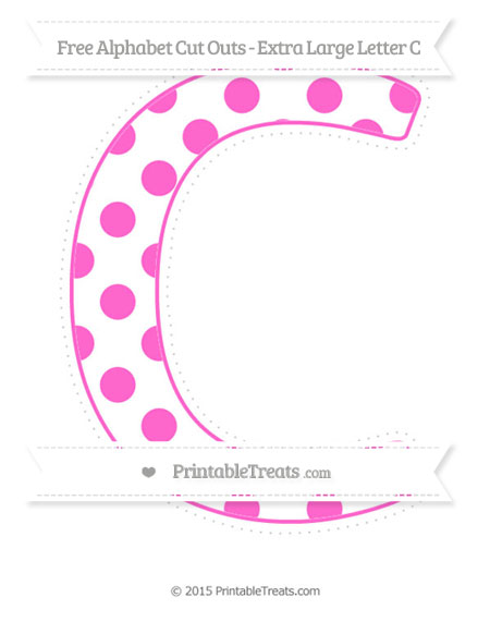 Free Rose Pink Dotted Pattern Extra Large Capital Letter C Cut Outs ...