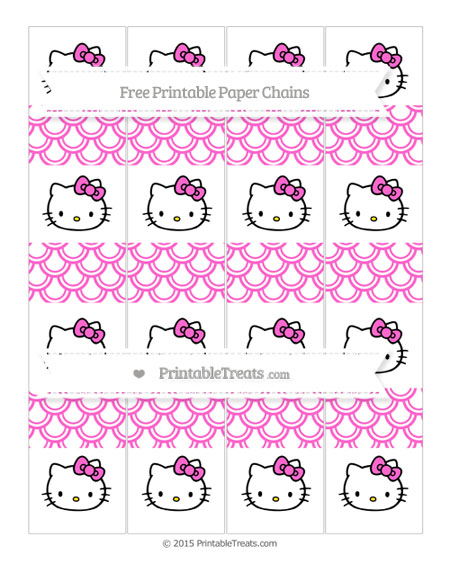 Free Rose Pink Fish Scale Pattern Hello Kitty Paper Chains — Printable ...