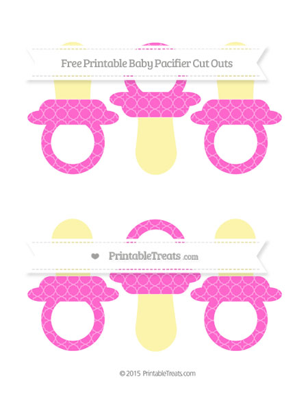 Rose Pink Quatrefoil Pattern Small Baby Pacifier Cut Outs — Printable ...