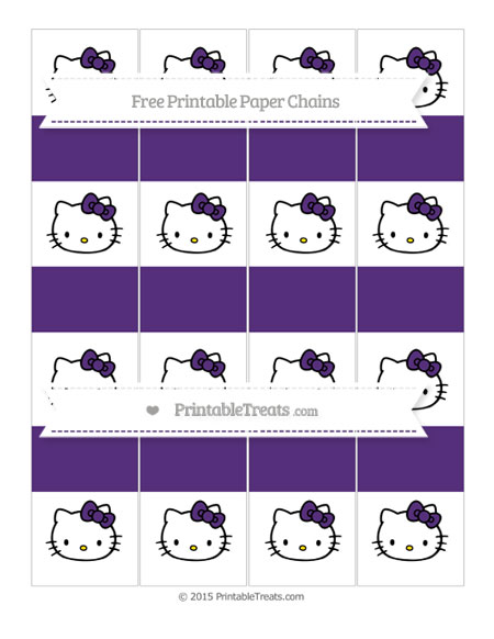 Free Royal Purple Hello Kitty Paper Chains — Printable Treats.com