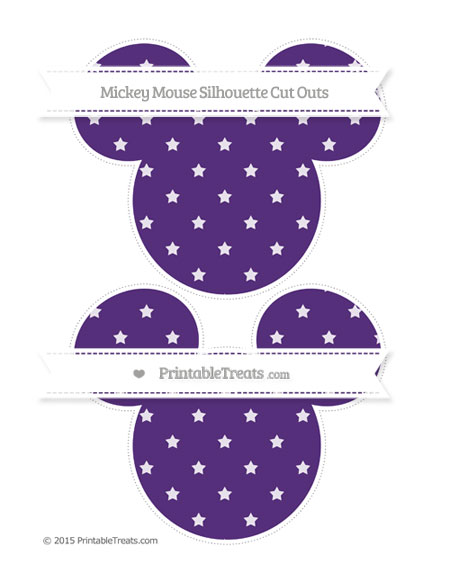 Royal Purple Star Pattern Large Mickey Mouse Silhouette Cut Outs ...