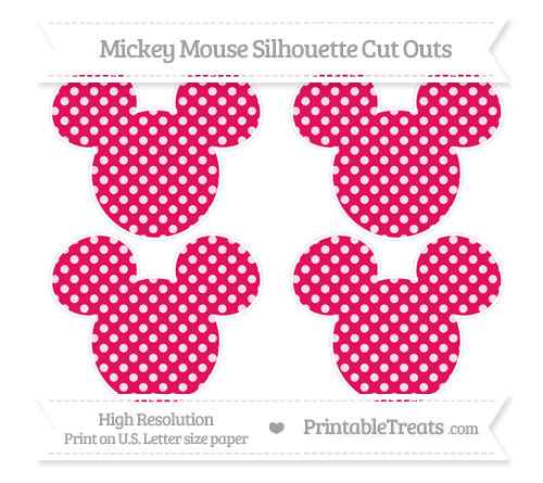 Ruby Pink Dotted Pattern Medium Mickey Mouse Silhouette Cut Outs ...