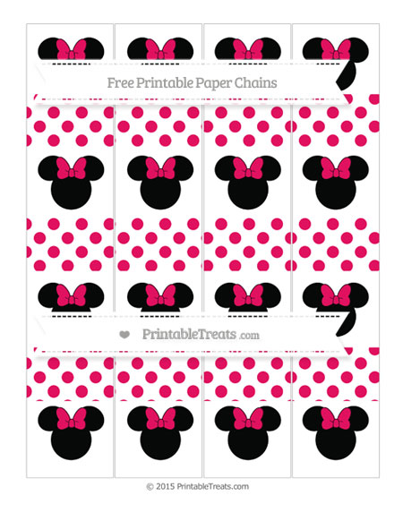 Free Ruby Pink Dotted Pattern Minnie Mouse Paper Chains — Printable ...