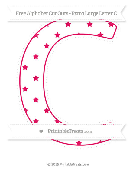 Free Ruby Pink Star Pattern Extra Large Capital Letter C Cut Outs ...