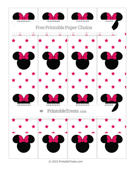 Free Ruby Pink Star Pattern Minnie Mouse Paper Chains — Printable ...