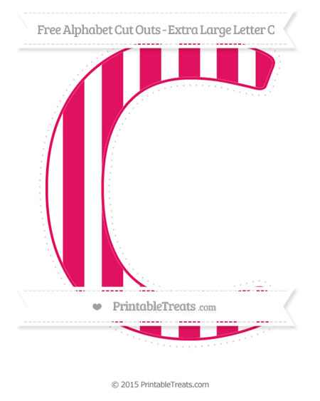 Free Ruby Pink Striped Extra Large Capital Letter C Cut Outs ...