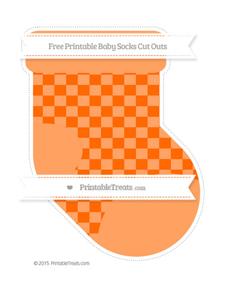 Safety Orange Checker Pattern Extra Large Baby Socks Cut Outs ...