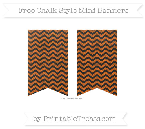 Safety Orange Chevron Chalk Style Mini Banners — Printable Treats.com