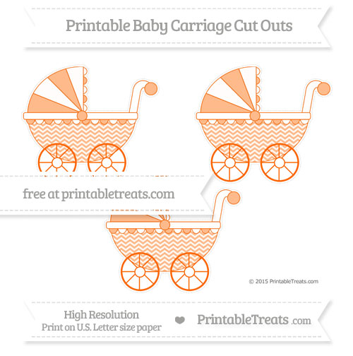 Safety Orange Chevron Medium Baby Carriage Cut Outs — Printable Treats.com