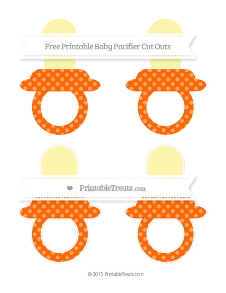 Safety Orange Dotted Pattern Medium Baby Pacifier Cut Outs — Printable ...