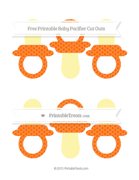 Safety Orange Fish Scale Pattern Small Baby Pacifier Cut Outs ...