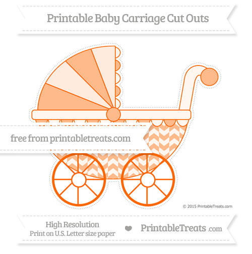 Safety Orange Herringbone Pattern Extra Large Baby Carriage Cut Outs ...