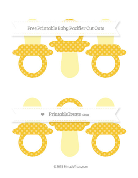 Saffron Yellow Dotted Pattern Small Baby Pacifier Cut Outs — Printable ...