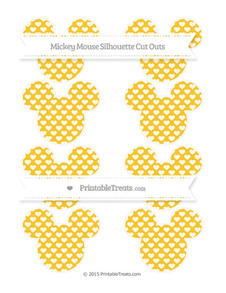 Saffron Yellow Heart Pattern Small Mickey Mouse Silhouette Cut Outs ...