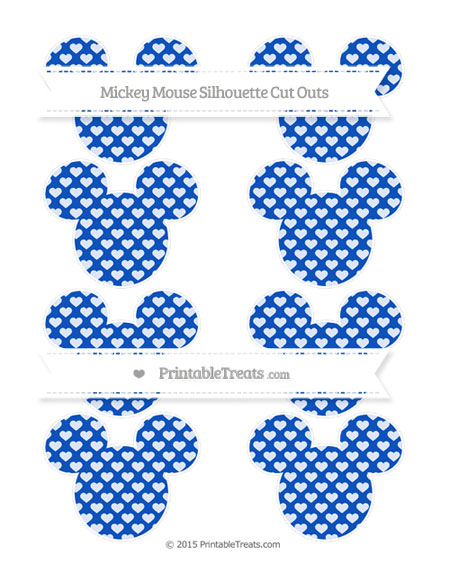 Sapphire Blue Heart Pattern Small Mickey Mouse Silhouette Cut Outs ...
