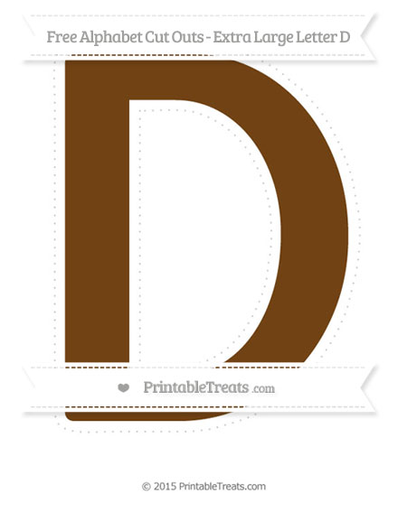 Free Sepia Extra Large Capital Letter D Cut Outs — Printable Treats.com