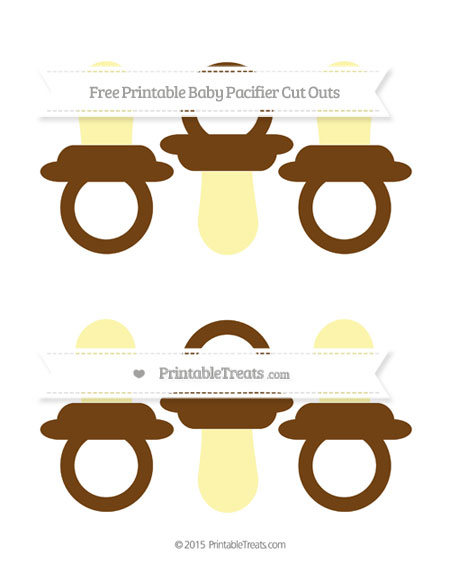 Sepia Small Baby Pacifier Cut Outs — Printable Treats.com