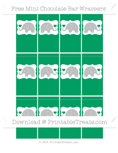 Shamrock Green Elephant Mini Chocolate Bar Wrappers — Printable Treats.com