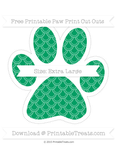 Shamrock Green Fish Scale Pattern Extra Large Paw Print Cut Outs ...