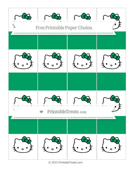 Free Shamrock Green Hello Kitty Paper Chains — Printable Treats.com