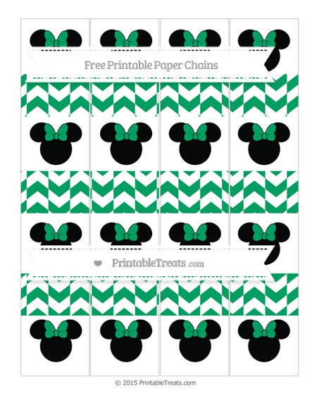 Free Shamrock Green Herringbone Pattern Minnie Mouse Paper Chains ...
