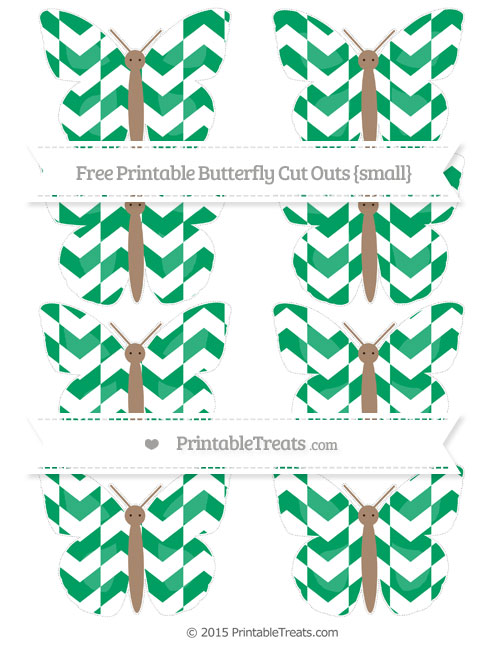 Free Shamrock Green Herringbone Pattern Small Butterfly Cut Outs ...