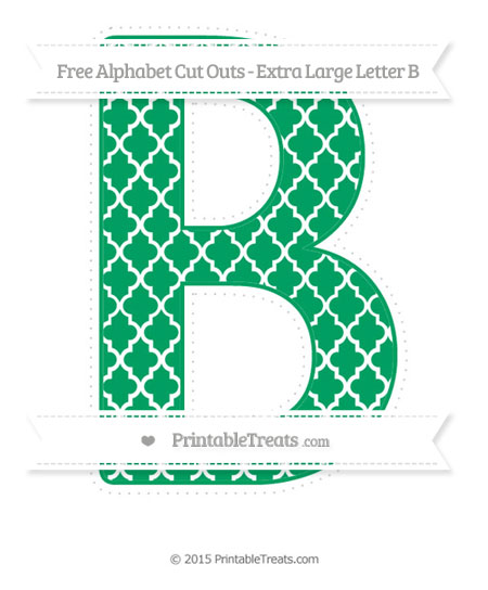 Free Shamrock Green Moroccan Tile Extra Large Capital Letter B Cut Outs ...