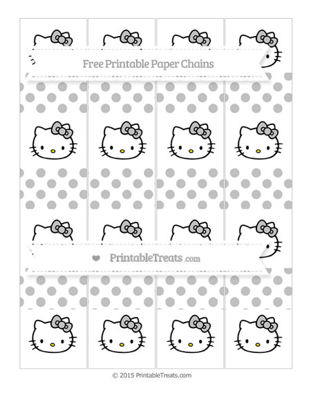Free Silver Dotted Pattern Hello Kitty Paper Chains — Printable Treats.com