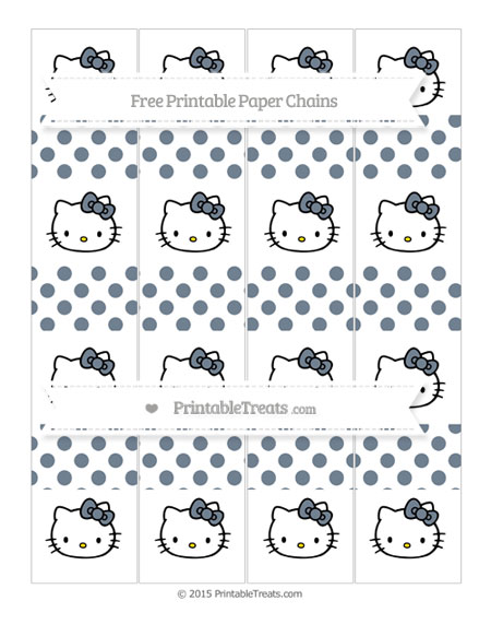 Free Slate Grey Dotted Pattern Hello Kitty Paper Chains — Printable ...