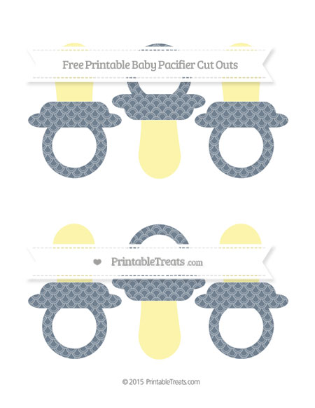 Slate Grey Fish Scale Pattern Small Baby Pacifier Cut Outs — Printable ...