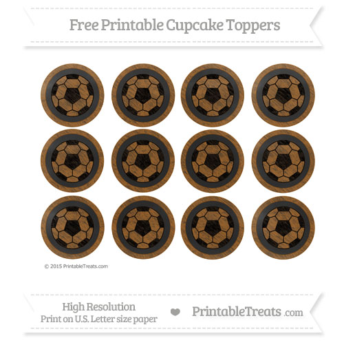 Free Soccer Ball Cupcake Toppers with Brown Chalk — Printable Treats.com