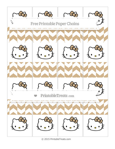 Free Tan Herringbone Pattern Hello Kitty Paper Chains — Printable ...