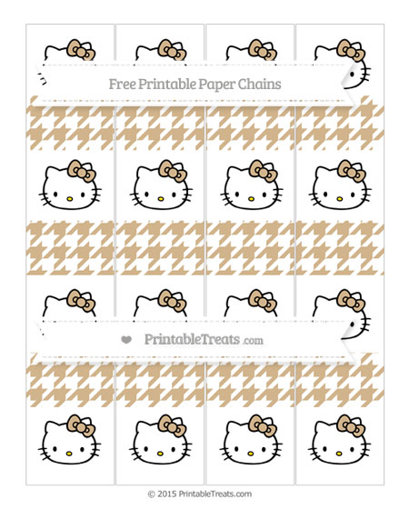 Free Tan Houndstooth Pattern Hello Kitty Paper Chains — Printable ...