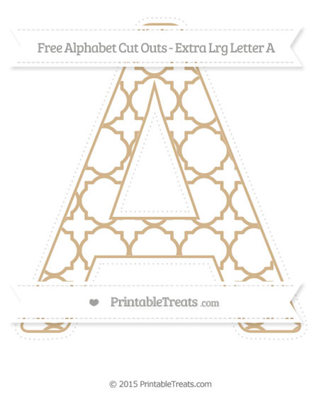 Free Tan Quatrefoil Pattern Extra Large Capital Letter A Cut Outs ...