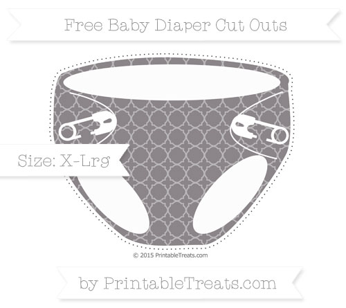 Taupe Grey Quatrefoil Pattern Extra Large Baby Diaper Cut Outs ...