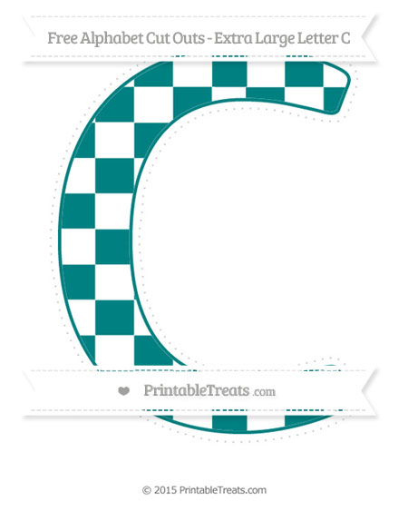 Free Teal Checker Pattern Extra Large Capital Letter C Cut Outs ...