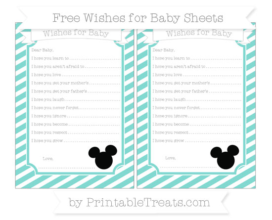 Tiffany Blue Diagonal Striped Mickey Mouse Wishes for Baby Sheets ...