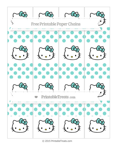 Free Tiffany Blue Dotted Pattern Hello Kitty Paper Chains — Printable ...